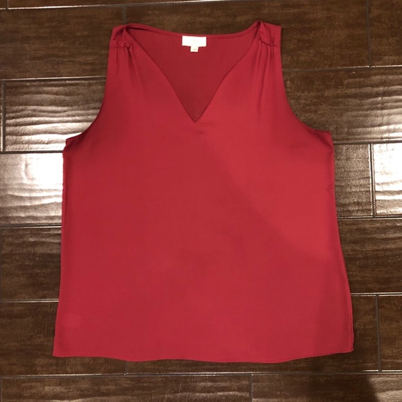LOFT | Tops | Loft Outlet Raspberry Tank With Ruffle Detail | Poshmark
